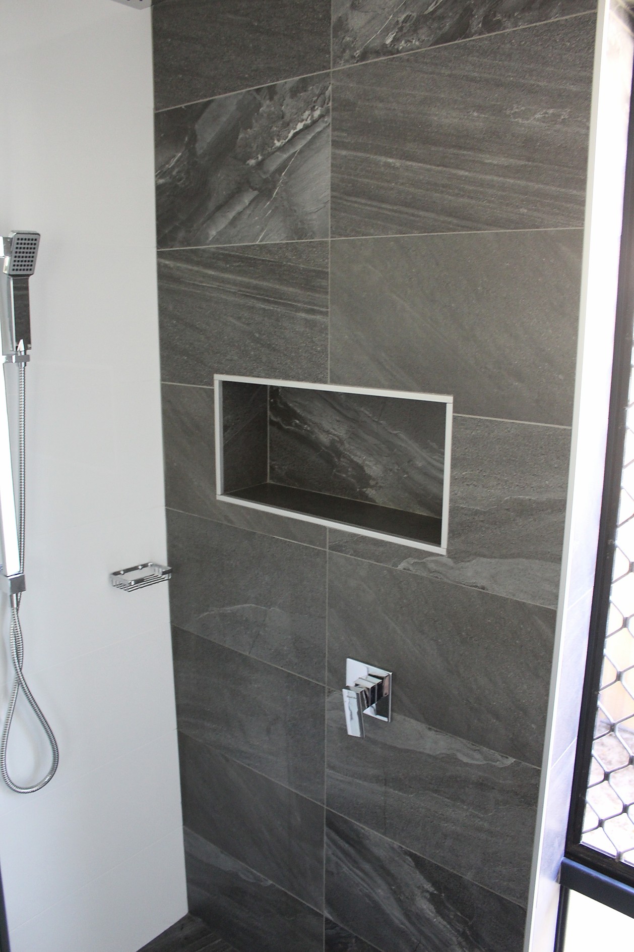 Using Bricks - 3 Shower Shelf Options - On The Ball Bathrooms