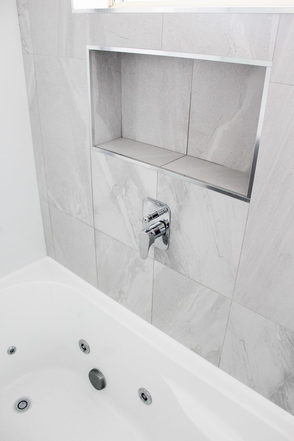 Using Bricks - 3 Shower Shelf Options - On The Ball Bathrooms